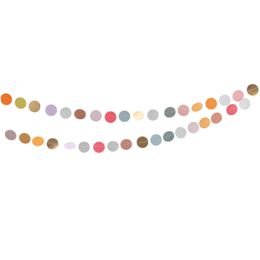 Rico Design Girlande YEY! Let's Party Genähte Girlande Glitter-Kreise 2m