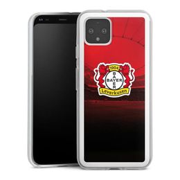 DeinDesign Handyhülle Bayer 04 Leverkusen Fußball Offizielles Lizenzprodukt, Google Pixel 4 Silikon Hülle Bumper Case Handy Schutzhülle, weiß