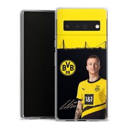 DeinDesign Handyhülle Borussia Dortmund Marco Reus BVB Marco Reus 23/24, Google Pixel 6 Pro Silikon Hülle Bumper Case Handy Schutzhülle, weiß