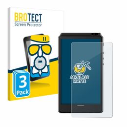 BROTECT Displayschutzglas Schutzglas für Hiby R6 III, 3 Stück, Schutzfolie Display Schutz Glas Folie matt, weiß