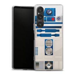 DeinDesign Handyhülle Star Wars R2D2 Fanartikel R2D2 Closeup - Star Wars, Sony Xperia 1 V Silikon Hülle Bumper Case Handy Schutzhülle, weiß