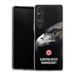 DeinDesign Handyhülle Eintracht Frankfurt Offizielles Lizenzprodukt Europameisterschaft, Sony Xperia 1 V Silikon Hülle Bumper Case Handy Schutzhülle