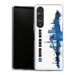 DeinDesign Handyhülle HSV Offizielles Lizenzprodukt Bundesliga Silhouette - Nur der HSV, Sony Xperia 1 V Silikon Hülle Bumper Case Handy Schutzhülle
