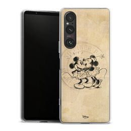 DeinDesign Handyhülle Mickey Mouse Minnie Mouse Vintage Minnie&Mickey, Sony Xperia 1 V Silikon Hülle Bumper Case Handy Schutzhülle, weiß