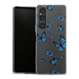 DeinDesign Handyhülle Schmetterling Muster transparent Butterfly Pattern Transparent, Sony Xperia 1 V Silikon Hülle Bumper Case Handy Schutzhülle