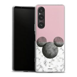 DeinDesign Handyhülle Disney Marmor Minnie Mouse Mickey Mouse Marmor, Sony Xperia 1 V Silikon Hülle Bumper Case Handy Schutzhülle, weiß
