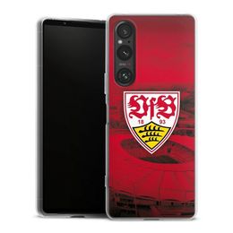 DeinDesign Handyhülle VfB Stuttgart Stadion Offizielles Lizenzprodukt VfB Stadion Rot, Sony Xperia 1 V Silikon Hülle Bumper Case Handy Schutzhülle