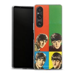 DeinDesign Handyhülle Rock 'n' Roll Gesichter The Beatles The Beatles - Faces Color, Sony Xperia 1 V Silikon Hülle Bumper Case Handy Schutzhülle, weiß