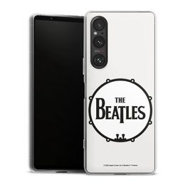 DeinDesign Handyhülle The Beatles Rock 'n' Roll Logo The Beatles - Logo Drum, Sony Xperia 1 V Silikon Hülle Bumper Case Handy Schutzhülle, weiß