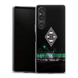 DeinDesign Handyhülle Borussia Mönchengladbach Offizielles Lizenzprodukt Stadion, Sony Xperia 1 V Silikon Hülle Bumper Case Handy Schutzhülle, weiß