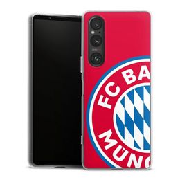 DeinDesign Handyhülle FC Bayern München Offizielles Lizenzprodukt FCB Großes FCB Logo Rot, Sony Xperia 1 V Silikon Hülle Bumper Case Handy Schutzhülle