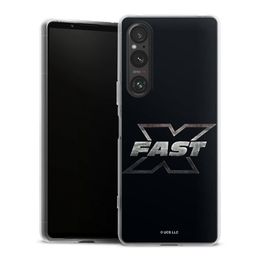 DeinDesign Handyhülle Logo Fast X Logo Metal, Sony Xperia 1 V Silikon Hülle Bumper Case Handy Schutzhülle, weiß