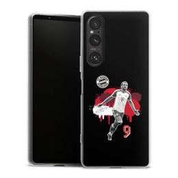 DeinDesign Handyhülle FC Bayern München Harry Kane Offizielles Lizenzprodukt Harry Kane 9, Sony Xperia 1 V Silikon Hülle Bumper Case Handy Schutzhülle