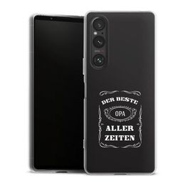 DeinDesign Handyhülle Bester Opa, Sony Xperia 1 V Silikon Hülle Bumper Case Handy Schutzhülle, weiß