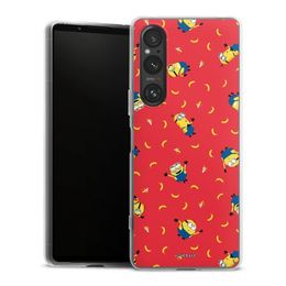 DeinDesign Handyhülle Minions Ich – Einfach unverbesserlich Banane Minion Pattern Red, Sony Xperia 1 V Silikon Hülle Bumper Case Handy Schutzhülle