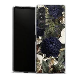 DeinDesign Handyhülle Utart Vintage Blumen Natur Blumen, Sony Xperia 1 V Silikon Hülle Bumper Case Handy Schutzhülle, weiß