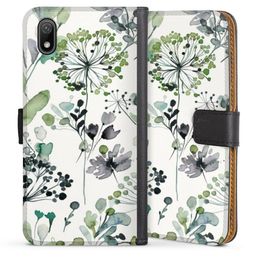 DeinDesign Handyhülle Eukalyptus Wasserfarbe Blumen Wild Grasses Eucalyptus, Huawei Y5 (2019) Hülle Handy Flip Case Wallet Cover Handytasche Leder