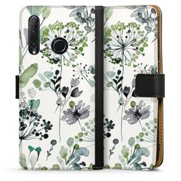 DeinDesign Handyhülle Eukalyptus Wasserfarbe Blumen Wild Grasses Eucalyptus, Huawei Honor 20 Lite Hülle Handy Flip Case Wallet Cover, schwarz