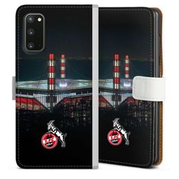 DeinDesign Handyhülle 1. FC Köln Stadion Offizielles Lizenzprodukt Köln Stadion Nacht, Samsung Galaxy S20 Hülle Handy Flip Case Wallet Cover, weiß