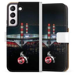 DeinDesign Handyhülle 1. FC Köln Stadion Offizielles Lizenzprodukt Köln Stadion Nacht, Samsung Galaxy S22 Hülle Handy Flip Case Wallet Cover, weiß