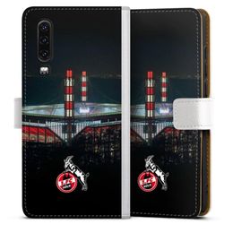 DeinDesign Handyhülle 1. FC Köln Stadion Offizielles Lizenzprodukt Köln Stadion Nacht, Huawei P30 Hülle Handy Flip Case Wallet Cover Handytasche Leder