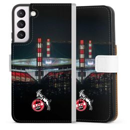 DeinDesign Handyhülle 1. FC Köln Stadion Offizielles Lizenzprodukt Köln Stadion Nacht, Samsung Galaxy S22+ Hülle Handy Flip Case Wallet Cover, weiß