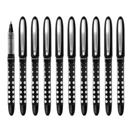 Westcott Tintenroller Schwarz10 Stück, Rollerball Pen schwarze Tinte, 0,5 mm Strichstärke, (Vorteilspack, 10-tlg), transp. Füllstandsanzeige, Kapillar