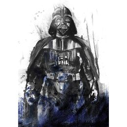 Komar Vliestapete "Star Wars Watercolor Vader" Tapeten Gr. B/L: 200 m x 280 m, Rollen: 1 St., schwarz (schwarz, weiß) Vliestapeten