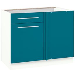 Wiho-Küchen Eckunterschrank WIHO KÜCHEN "Flexi2" Schränke Gr. B/H/T: 100 cm x 82 cm x 57 cm, blau (front: ozeanblau, korpus: weiß) Eckunterschrank