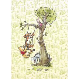 Komar Vliestapete "Winnie the Pooh in wood" Tapeten Gr. B/L: 200 m x 280 m, Rollen: 1 St., gelb (gelb, braun) Vliestapeten