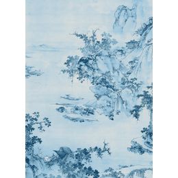 Komar Vliestapete "Blue China" Tapeten Gr. B/L: 200 m x 280 m, Rollen: 1 St., blau Blumentapeten