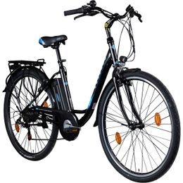 Zündapp E-Bike ZÜNDAPP "Z505" E-Bikes Gr. 48 cm, 28 Zoll (71,12 cm), schwarz (schwarz, blau) E-Bikes