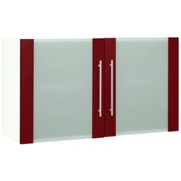 Wiho-Küchen Glashängeschrank WIHO KÜCHEN "Flexi2" Schränke Gr. B/H/T: 100 cm x 56,5 cm x 35 cm, rot (front: glanz, korpus: weiß) Hängeschränke