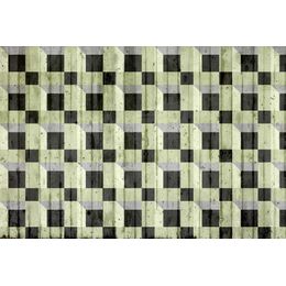 ARCHITECTS PAPER Fototapete "Atelier 47 Squares 3D 3" Tapeten Gr. B/L: 4 m x 2,7 m, grün (grau, schwarz, hellgrün) Fototapeten 3D
