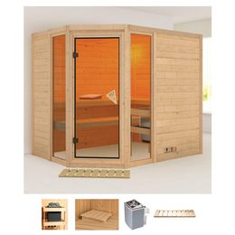 Karibu Sauna "Sina 3" Saunen beige (naturbelassen) Saunen