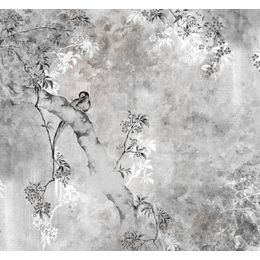 Komar Vliestapete "Dynasty" Tapeten Gr. B/L: 300 m x 280 m, Rollen: 1 St., schwarz (schwarz, weiß) Blumentapeten