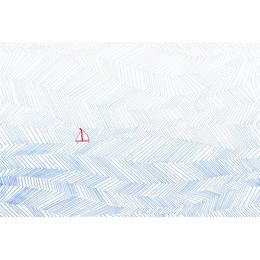 ARCHITECTS PAPER Fototapete "Atelier 47 Waves Artwork 3" Tapeten Gr. B/L: 4 m x 2,7 m, bunt (dunkelblau, rot, weiß) Fototapeten Meer