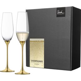 Sektglas Eisch "Champagner Exklusiv" Trinkgefäße Gr. 28 cm, 180 ml, 2 tlg., goldfarben Kristallgläser