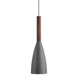 Pendelleuchte design for the people "Pure10" Lampen Gr. Ø 10 cm Höhe: 35 cm, grau (grau, holzfarben) Pendelleuchten und Hängeleuchten