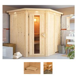 Karibu Sauna "Lellin" Saunen beige (naturbelassen) Saunen