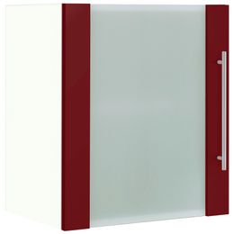 Wiho-Küchen Glashängeschrank WIHO KÜCHEN "Flexi2" Schränke Gr. B/H/T: 50 cm x 56,5 cm x 35 cm, rot (front: glanz, korpus: weiß) Hängeschränke