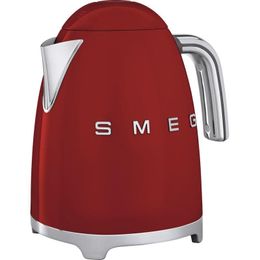 Wasserkocher 1,7l aus Edelstahl, rot - Smeg