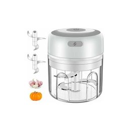 TUMALAGIA Electric Meat Grinder,250ML Cordless Electric Meat Grinder Mini Portable Blender with 3 Sharp Blades Food Mincer Vegetable Chopper Processor for Baby
