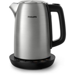 Avance Collection Metall-Wasserkocher, 1,7 l, Temperaturregler und federbel. Deckel - Philips