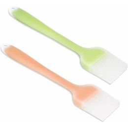 Silikon-Küchenpinsel, 21 cm, hochtemperaturbeständig, perfekte Backpinsel (2er-Pack, Grün+Orange)