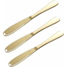 1-teiliges Buttermesser-Set, Butterreibe, Brotmesser, Marmeladenmesser, Käsespatel, Küchenutensilien – Gold LONGZIMING