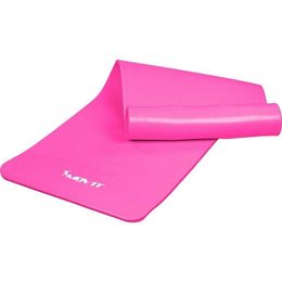 Movit® Yogamatte - 190x100 cm, 15 mm Dicke, Rutschfest, Faltbar, Hautfreundlich, mit Gummiband, NBR, Pink - Gymnastikmatte, Fitnessmatte, Sportmatte,