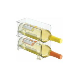 Weinregal 2er Set - Stapelbares Weinregal aus Kunststoff für Flaschen Wein, Limonaden oder andere Getränke - Modernes Weinregal für 1 Flasche
