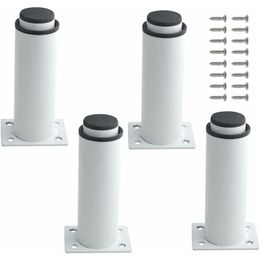 4er-Pack verstellbare Möbelbeine, robuste Möbelbeine aus Metall für Tisch, Bett, Sofa (80 mm–120 mm, weiß)