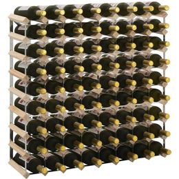 HOMMOO - Weinregal für 72 Flaschen Massivholz Kiefer VD23584